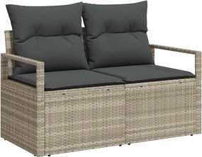 Set pohovek 6 ks Světle šedá polyratan 3346522