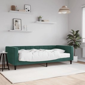 Válenda s matrací tmavě zelená 90 x 200 cm samet 3196669