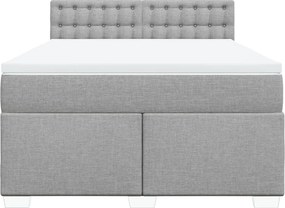 Box spring postel s matrací světle šedá 140 x 200 cm textil 3285925