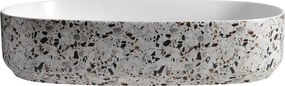 Isvea Infinity Oval keramické umyvadlo na desku 55 x 36 cm terrazzo bílá 10NF65055-2L-TRZ