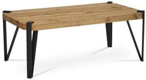 Autronic Moderní konferenční stolek Konferenční stolek, 110x60x42 cm, deska MDF, dekor divoký dub, kov - černý mat (AHG-260 OAK)