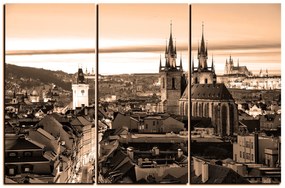 Obraz na plátně - Panoramatický pohled na starú Prahu 1256FB (135x90 cm)