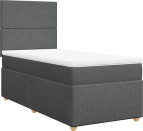 Box spring postel s matrací tmavě šedá 80 x 200 cm textil 3293401