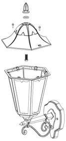 Eglo 93446 - Venkovní nástěnné svítidlo NAVEDO 1xE27/60W/230V IP44