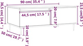 vidaXL Konferenční stolek 90 x 50 x 36,5 cm kompozitní dřevo [830799] Barva: šedá sonoma