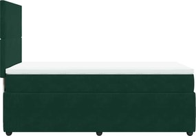 Box spring postel s matrací tmavě zelená 90x200 cm samet 3294535