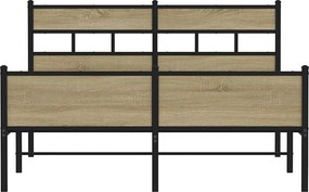Kovový rám postele bez matrace dub sonoma 160 x 200 cm 3308503