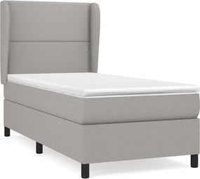 Box spring postel s matrací světle šedá 90x190 cm textil 3127845
