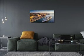 Obrazy na plátně Loď sea city sky 140x70 cm