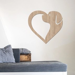 dřevo života Dřevěný obraz PSÍ LÁSKA Zvolte rozměr (cm): 40x38, Zvolte barvu dekoru: Dub Sonoma