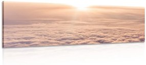 Obraz západ slunce z okna letadla - 120x40 cm