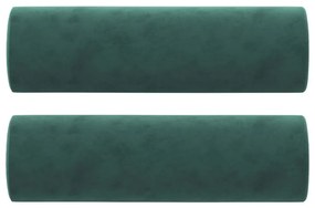 Petromila 2místná pohovka s polštáři tmavě zelená 140 cm samet