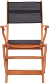 vidaXL Skládací zahradní židle 8 ks masivní eukalyptus a textilen [3086967] Barva: Černá