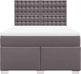 Box spring postel s matrací šedá 140x200 cm umělá kůže 3290726