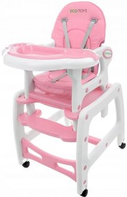 Bestent Dětská jídelní židle 3v1 Pink Ecotoys