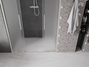 Mexen Velar Duo, posuvné sprchové dveře do otvoru 160 cm, 8mm sklo námraza, broušená ocel, 871-160-000-32-97