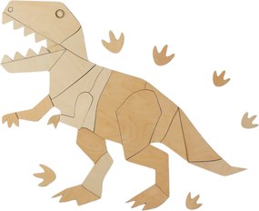 Dřevěná nástěnná dekorace Origami T-rex - dinosaurus do dětského pokoje S