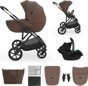 | KINDERKRAFT - Kombinovaný kočárek 3v1 PRIME 3 Velvet Mocca | KSPRIM03BRW3000