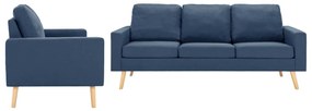 2-dílná sedací souprava Shawbury - textilní čalounění | modrá