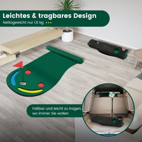 Costway Golfová podložka na odpalování se 3 odkládacími kelímky a 1 skládací