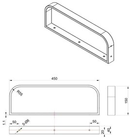 Mereo držák ručníků pod nábytkovou desku oblý nerez CN103D