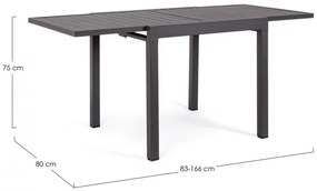 BIZZOTTO Rozkládací zahradní stůl PELAGIUS 83x80 cm černý