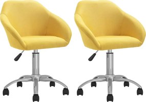 vidaXL Otočné jídelní židle 2 ks textil [330502] Barva: Žlutá