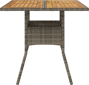 vidaXL Zahradní stůl s akáciovou deskou 80x80x75 cm polyratan [365520] Barva: Šedá