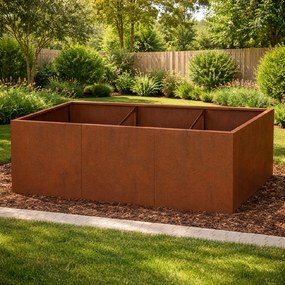BestBerg Vyvýšený cortenový zahradní záhon  BBGR-640CT / 640 l / 150 x 100 x 43 cm / corten