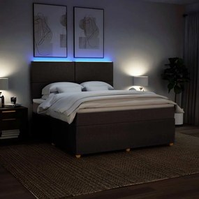 Box spring postel s matrací tmavě hnědá 180x200 cm textil 3294431