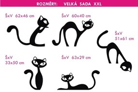 WALLVINIL Samolepky na zeď - Nezbedné kočky Barva: Fialová, Velikost: Malá sada
