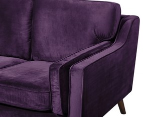 Elegantní fialová čalouněná pohovka pro 3 LOKKA Beliani