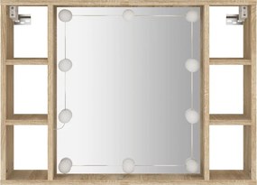 vidaXL Zrcadlová skříňka s LED 76 x 15 x 55 cm [808858] Barva: šedá sonoma