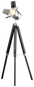 Bighome - Stojací lampa HOLLY, 145cm – černá, stříbrná