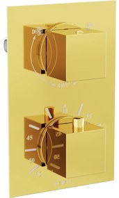 Mexen Cube termostatická vana-sprchová baterie 2-výstupová, zlatá - 77502-50