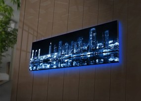 Obraz s LED osvětlením NOČNÍ MRAKODRAPY 6 30 x 90 cm