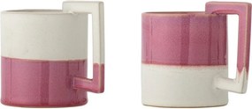 Růžové/krémové kameninové hrnky v sadě 2 ks 375 ml Ranya – Bloomingville