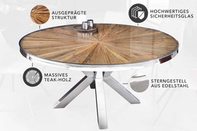 Kulatý jídelní stůl Shark 120 cm teak