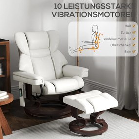 HOMCOM Relaxační křeslo s podnožkou, elektrické TV křeslo s funkcí polohování, otočné masážní křeslo s dálkovým ovládáním, boční kapsa, do obývacího …