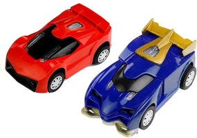 LEAN Toys Závodní dráha 2, autíčka Slot Cars v měřítku 1:43, smyčka s lampami
