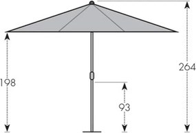 Doppler ALU WOOD zahradní slunečník 350 cm béžová