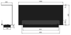 InFire - Vestavěný BIO krb 100x45 cm 3kW černá