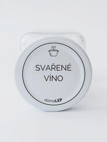 Samolepka na kořenky SVAŘENÉ VÍNO průhledná 5 cm základní písmo