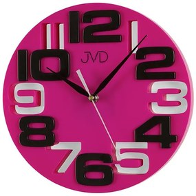 Fialkovo černé designové nástěnné hodiny JVD H107.5 SKLAD