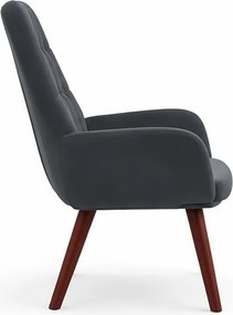 relaxační křeslo, odpočinkové, dřevo/kov/textil, 96x69x78 cm, nohy tmavé/tmavě šedá, Dekorino KR20260046