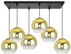 Závěsné svítidlo Bergen Gold, 6x zlaté/transparentní skleněné stínítko (fi 20cm)