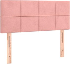 Box spring postel s matrací růžová 80 x 200 cm samet 3141274