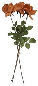 Umělá květina Růže měděná, 74 cm, 3 ks