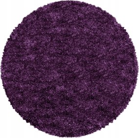 Ayyildiz, Kusový koberec Fluffy Shaggy 3500 lila kruh, 120x120 (průměr) kruh, fialová, ložnice