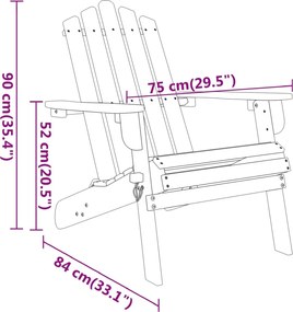 vidaXL 3dílná sada zahradního nábytku Adirondack masivní akácie [3152121] Barva: Bílá